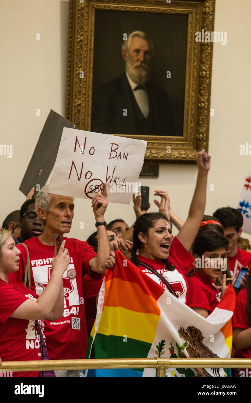 May 29, 2017 - Austin, Texas, U.S. - Protesters against SB4 rally at ...