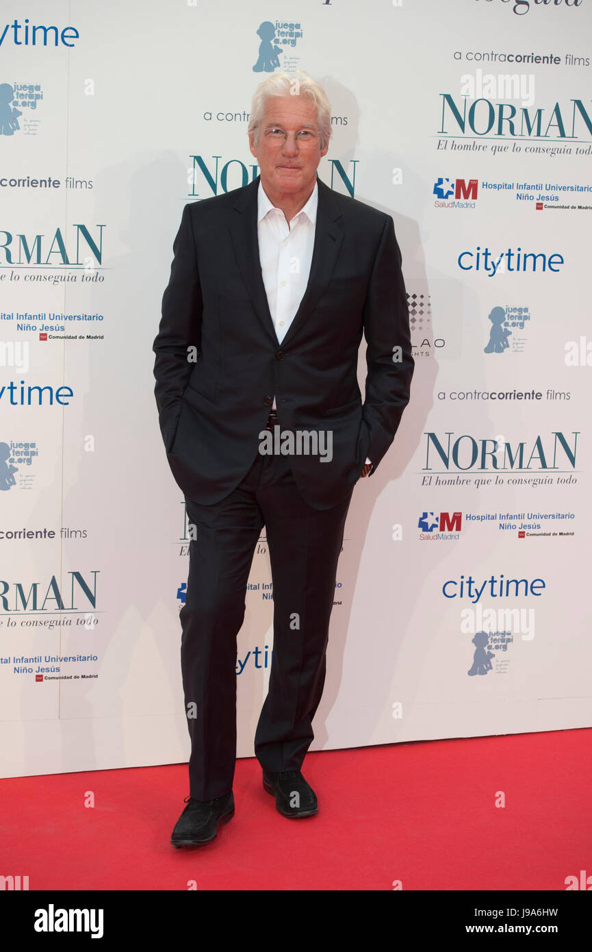 Actor Richard Gere during the premiere of the movie "Norman" Madrid. 30 ...