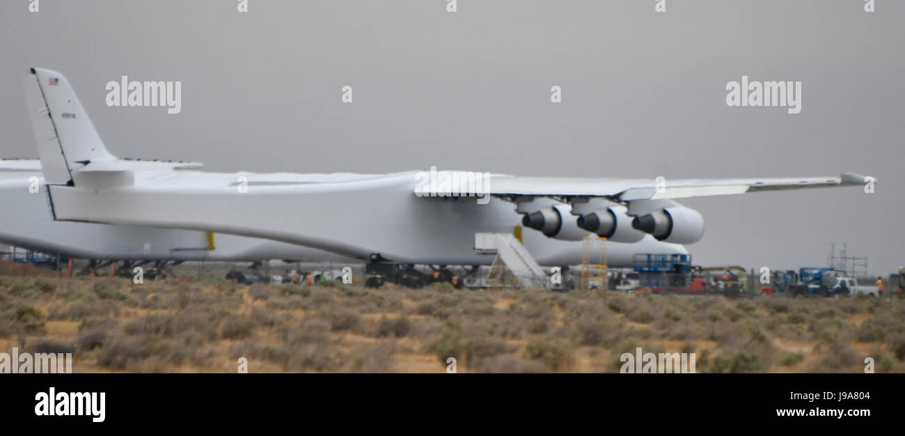 May 31, 2017. Mojave Ca. Paul Allen's Stratolaunch carrier makes it's ...