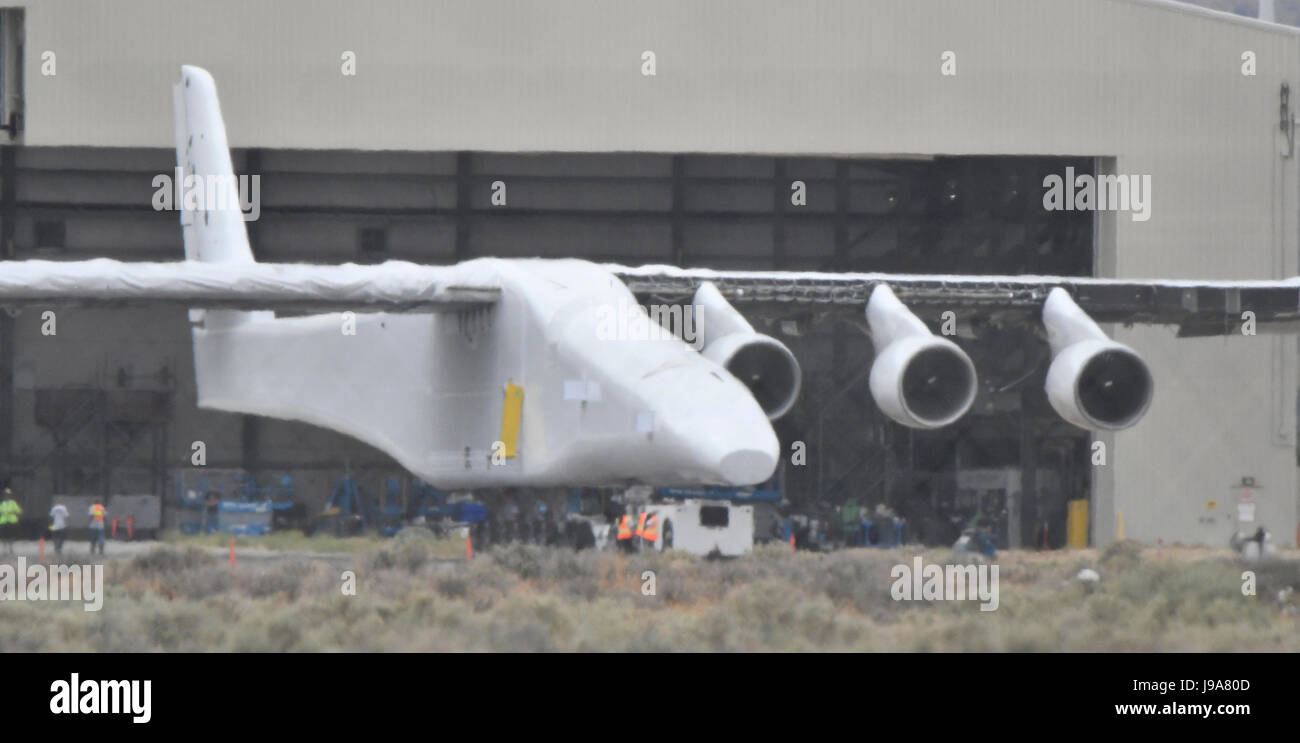 May 31, 2017. Mojave Ca. Paul Allen's Stratolaunch carrier makes it's ...