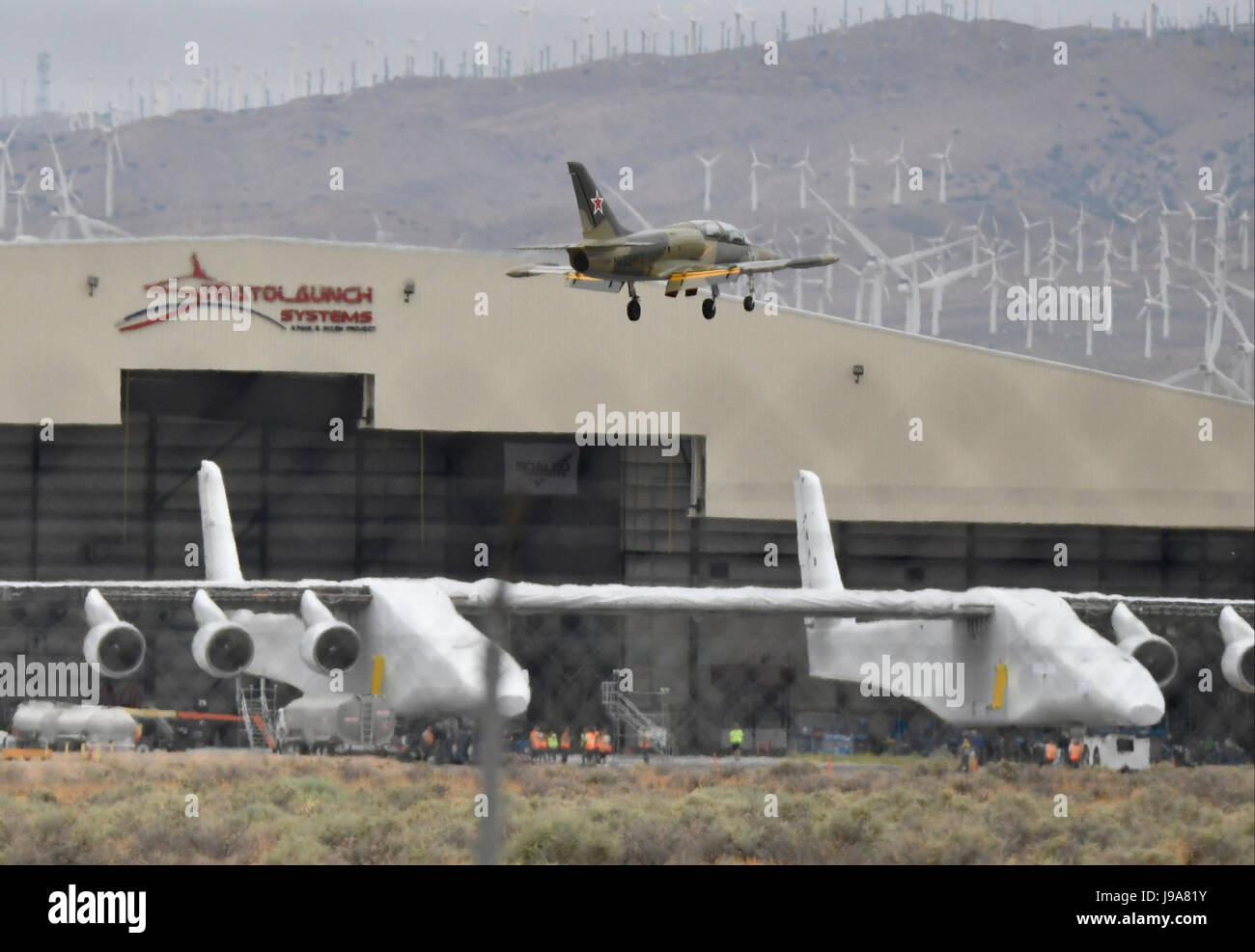 May 31, 2017. Mojave Ca. Paul Allen's Stratolaunch carrier makes it's ...
