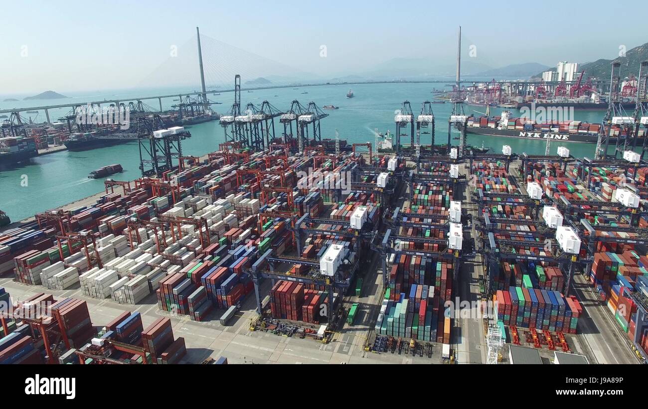 Hong Kong, China. 5th Feb, 2016. The Kwai Chung container terminal is ...
