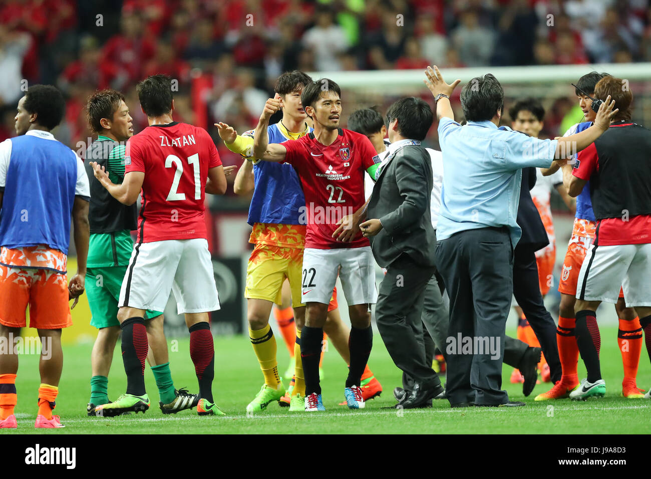 Saitama Stadium 2002, Saitama, Japan. 31st May, 2017. Yuki Abe (Reds), Jeju United team group ...