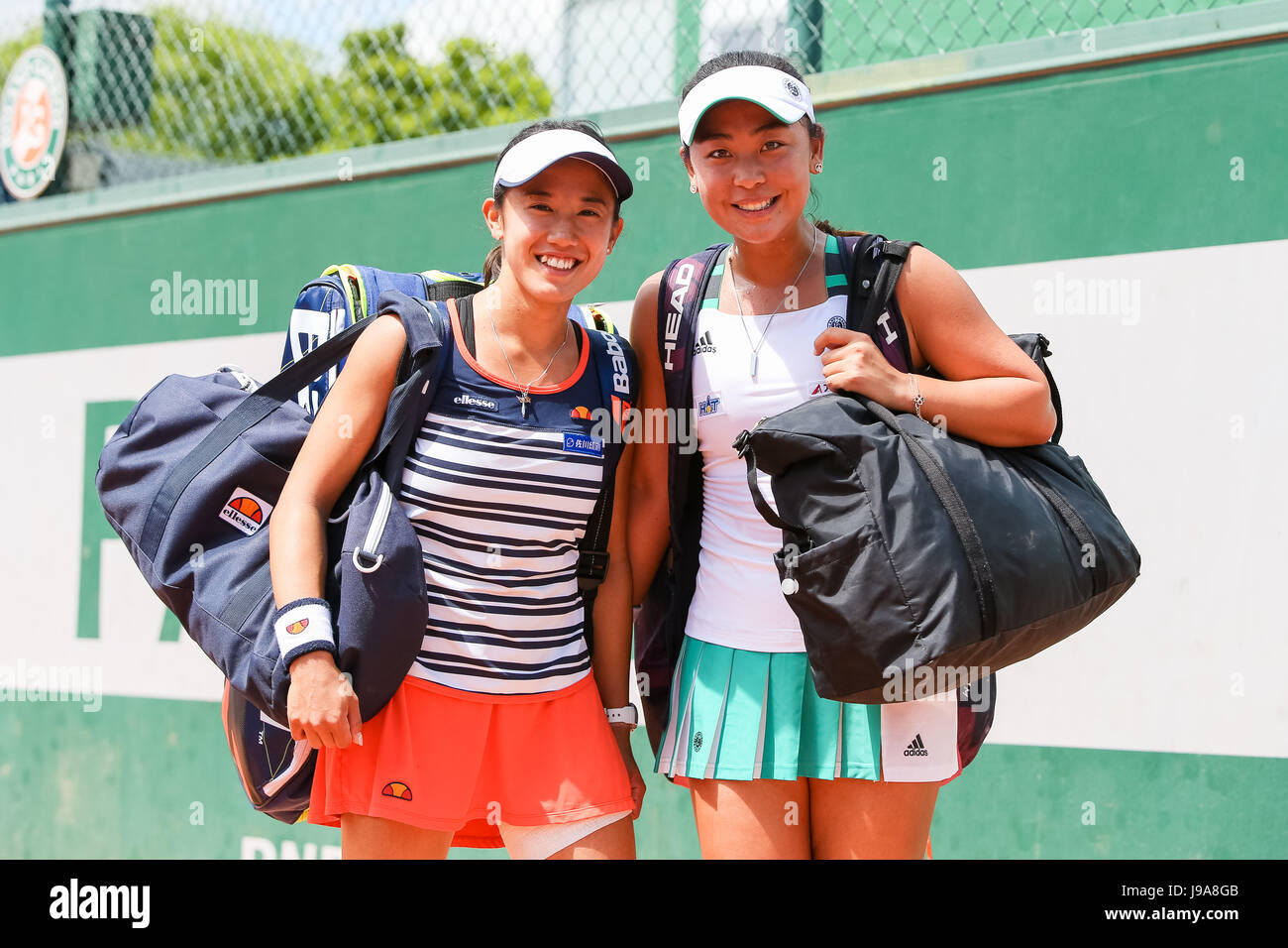 Paris, France. 31st May, 2017. (L-R) Miyu Kato, Eri Hozumi (JPN) Tennis ...
