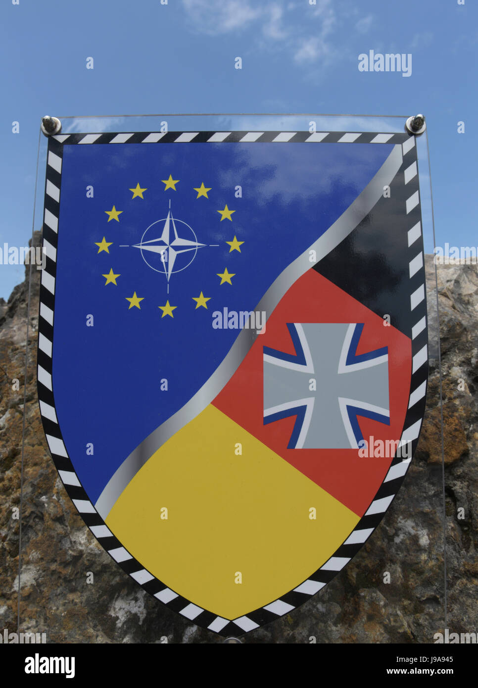 Ulm, Germany. 30th May, 2017. The coat of arms of the multinational ...