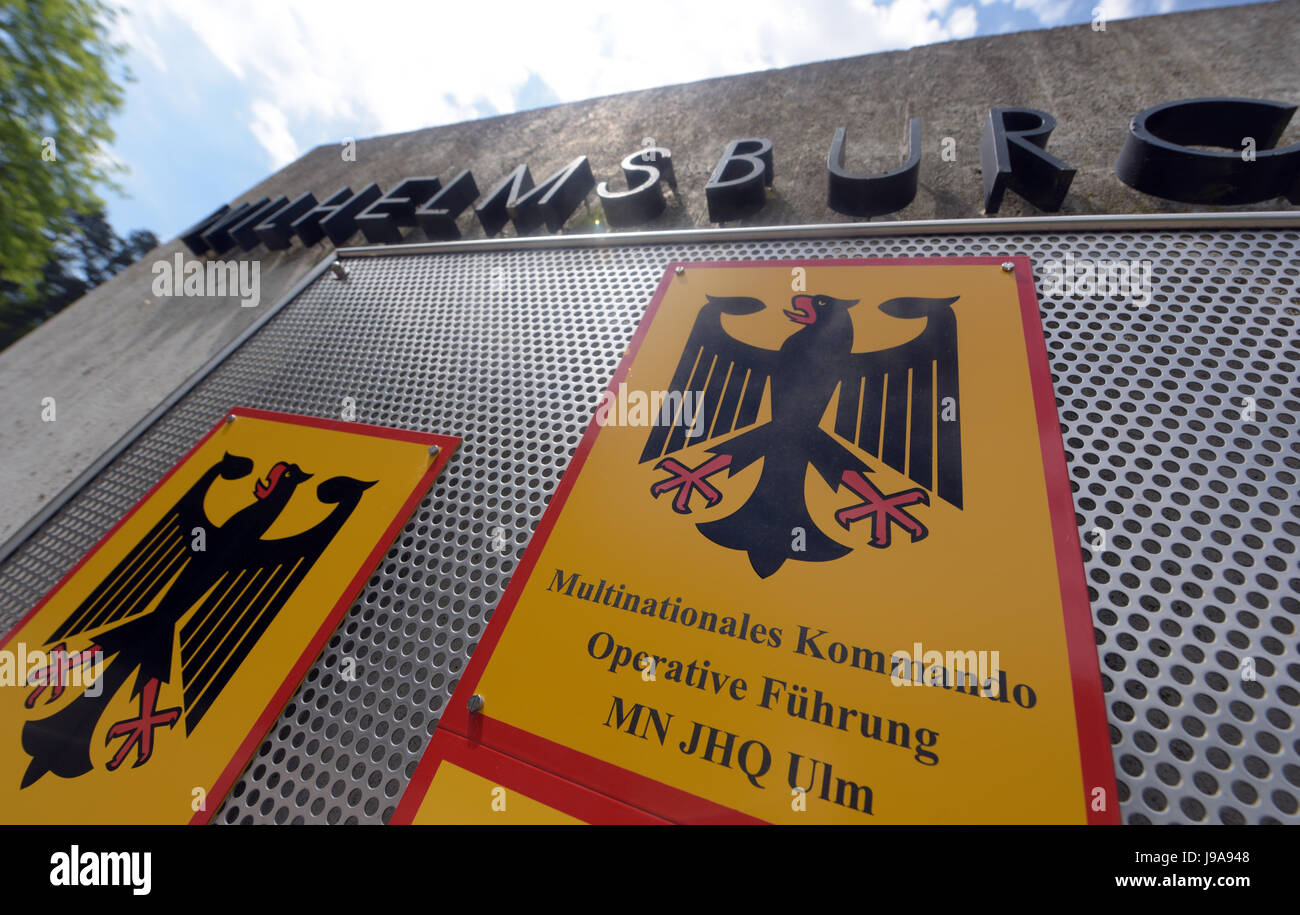 Ulm, Germany. 30th May, 2017. Signs of the positioned offices of the ...