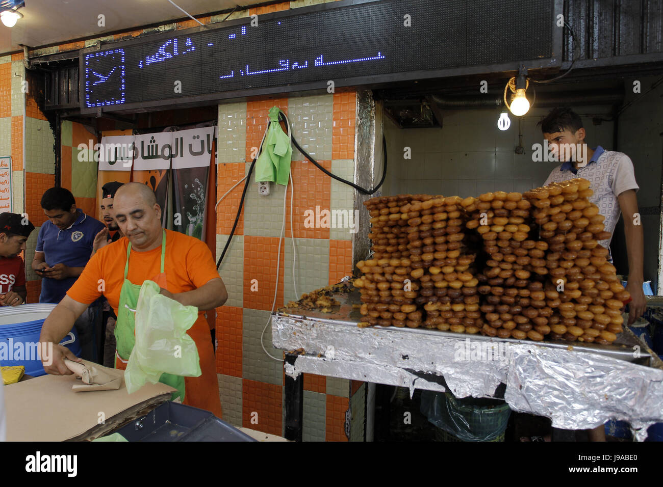 Boufarik. 1st June, 2017. Algerian men sell a special sweet known as ...