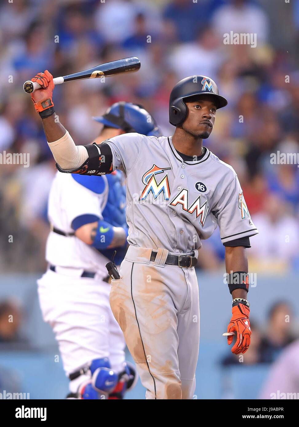 Los Angeles, California, USA. 20th May, 2017. Dee Gordon (Marlins) MLB ...