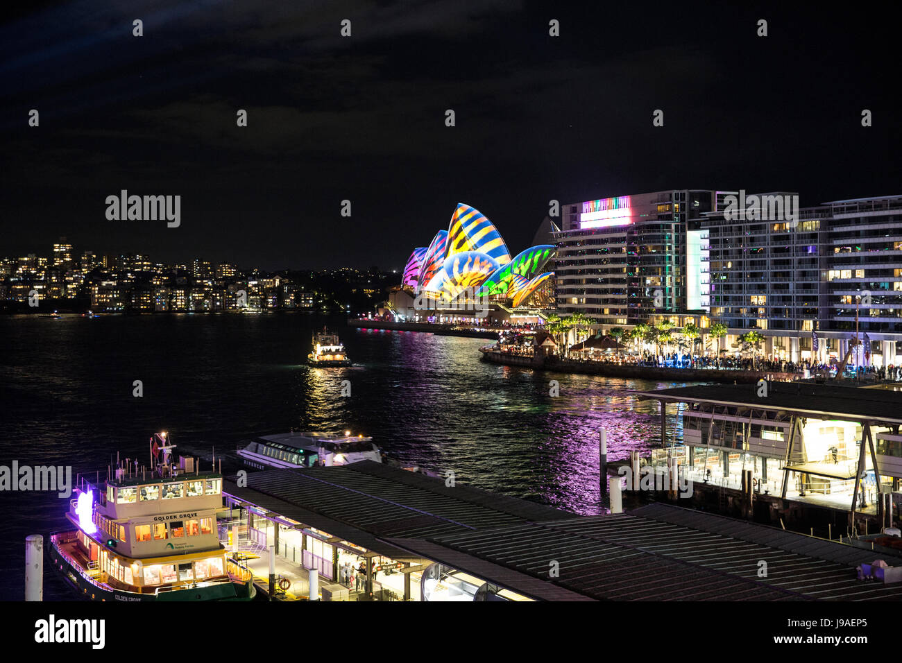 Sydney, Australia. 1st June 2017. Vivid Sydney light show at Circular ...