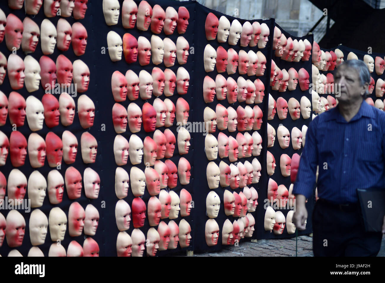 Sao Paulo, Brazil. 1st June, 2017. Red masks, part of the activist ...