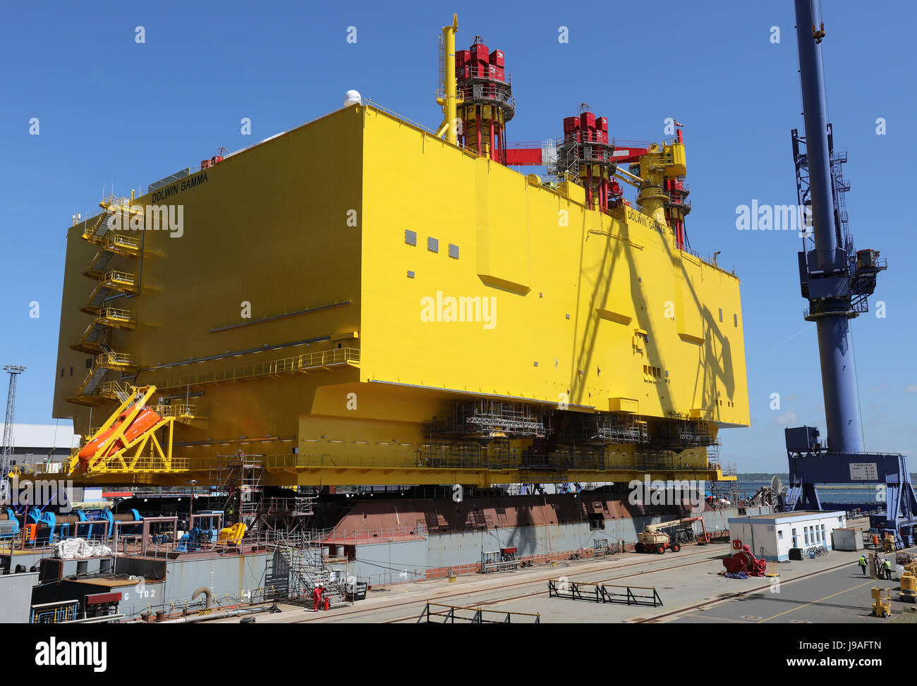Warnemunde, Germany. 01st June, 2017. The offshore converter platform ...