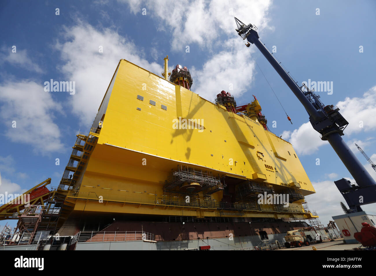 Warnemunde, Germany. 01st June, 2017. The offshore converter platform ...