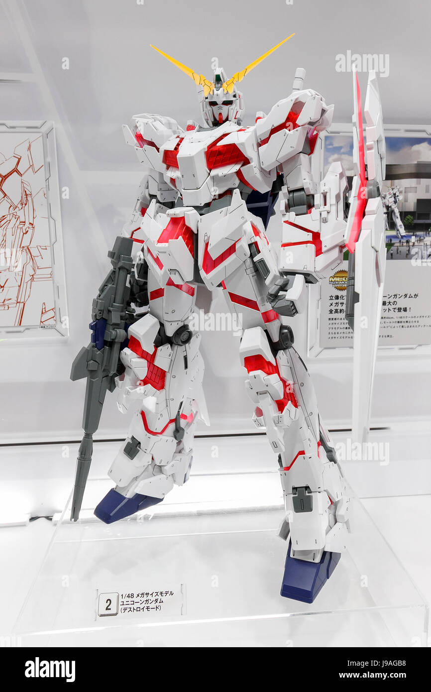 A new action figure character of Gundam on display at the International ...