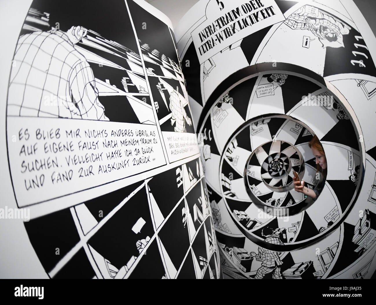 A comics installation from the first work by French comic artist Marc ...