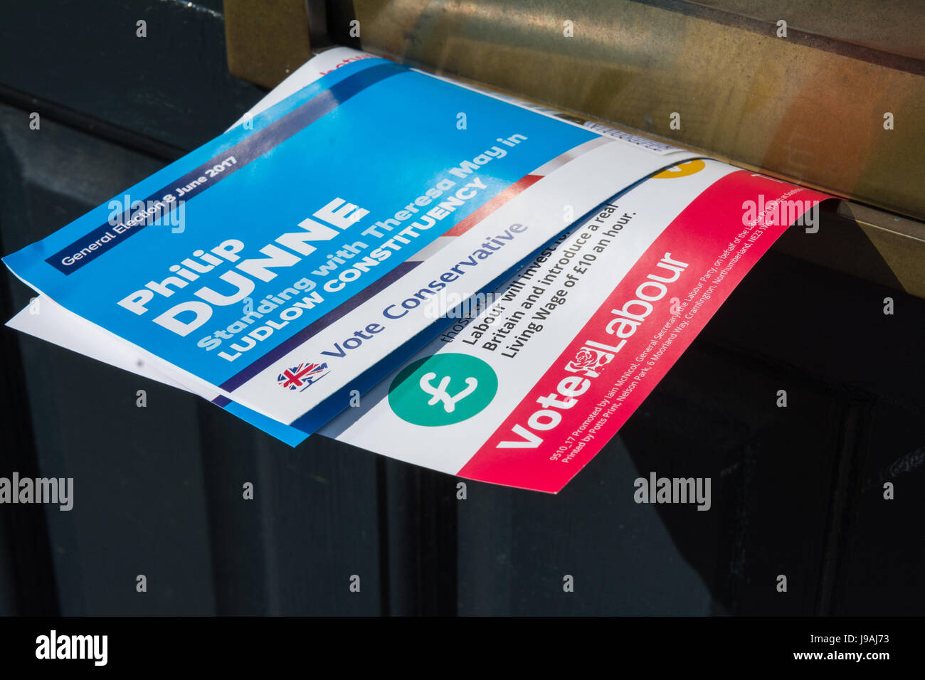 UK General Election 2017. Campaign leaflets for the Conservative and ...
