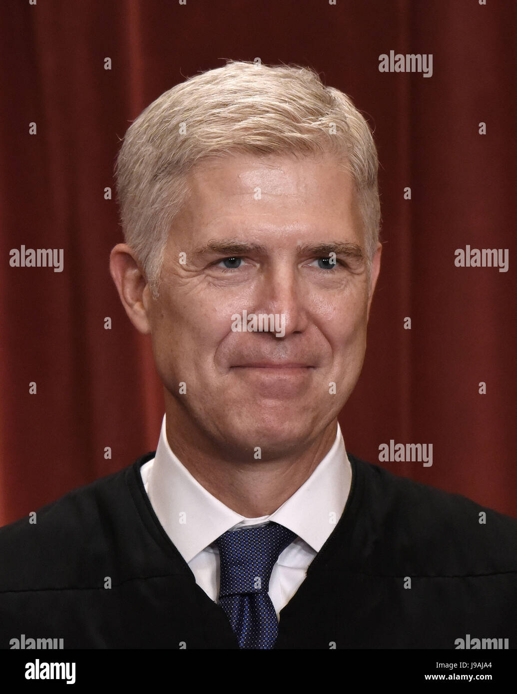 Associate Justice Neil Gorsuch poses for a group photograph at the ...