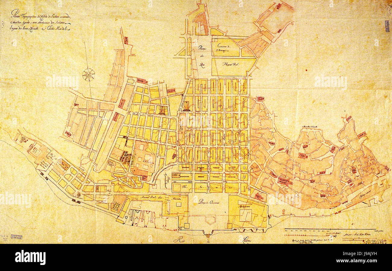 Map of lisbon 18th century hi-res stock photography and images - Alamy