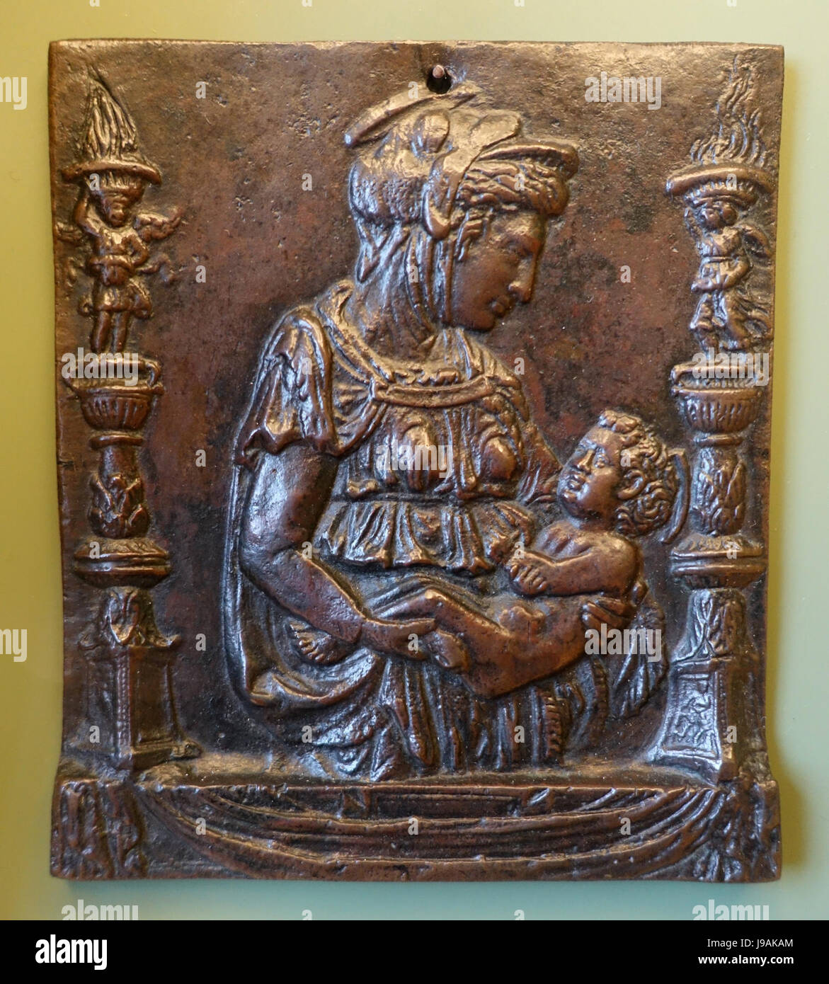 Virgin and Child between two candelabra, Padua, 1450 1500 AD, bronze ...