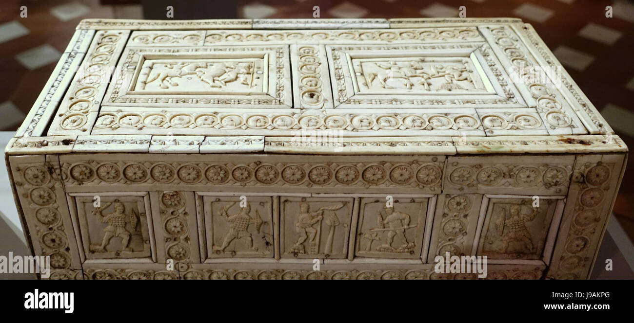 Rosette casket with Battle Scenes, Animals, and Mythical Creatures ...