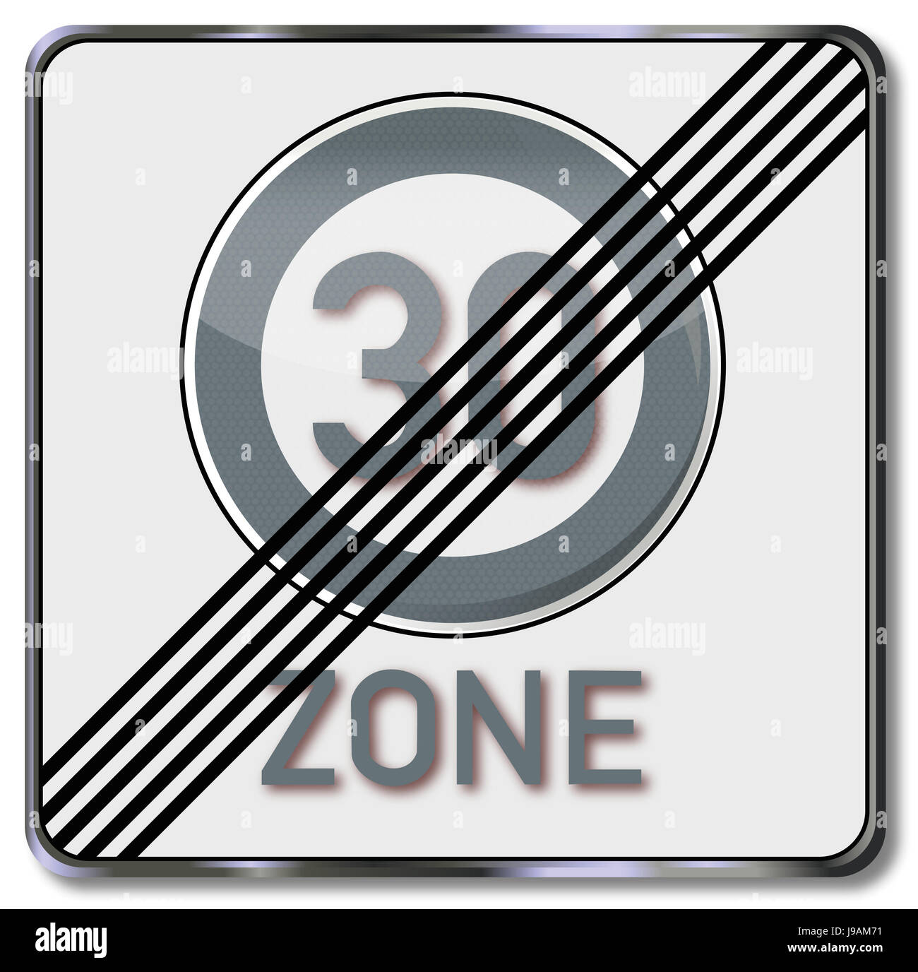 road sign zone 30 Stock Photo - Alamy
