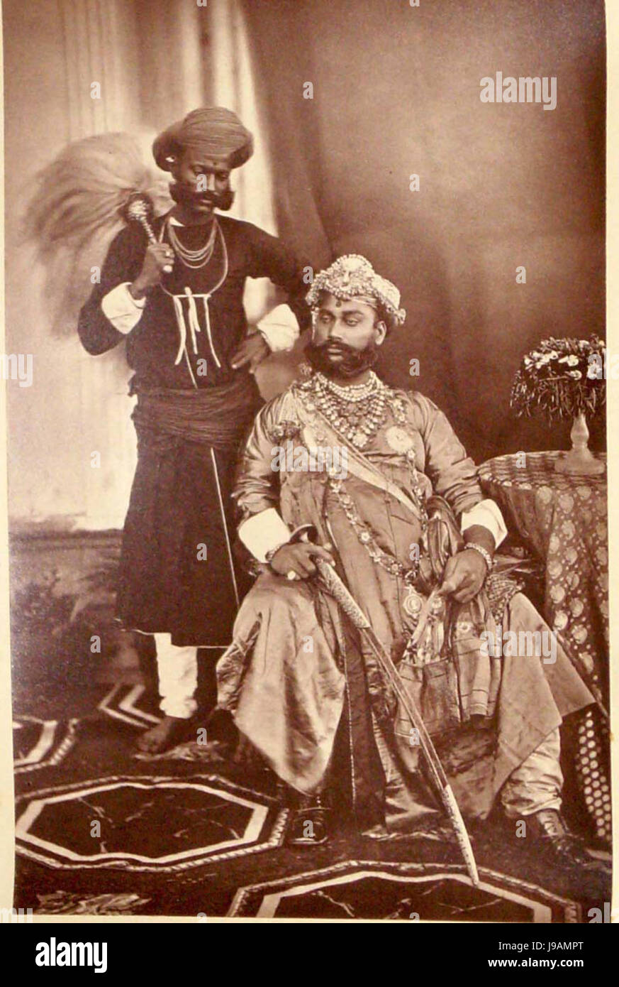 The Maharaja of Indore at the Delhi Darbar of 1877 Stock Photo - Alamy