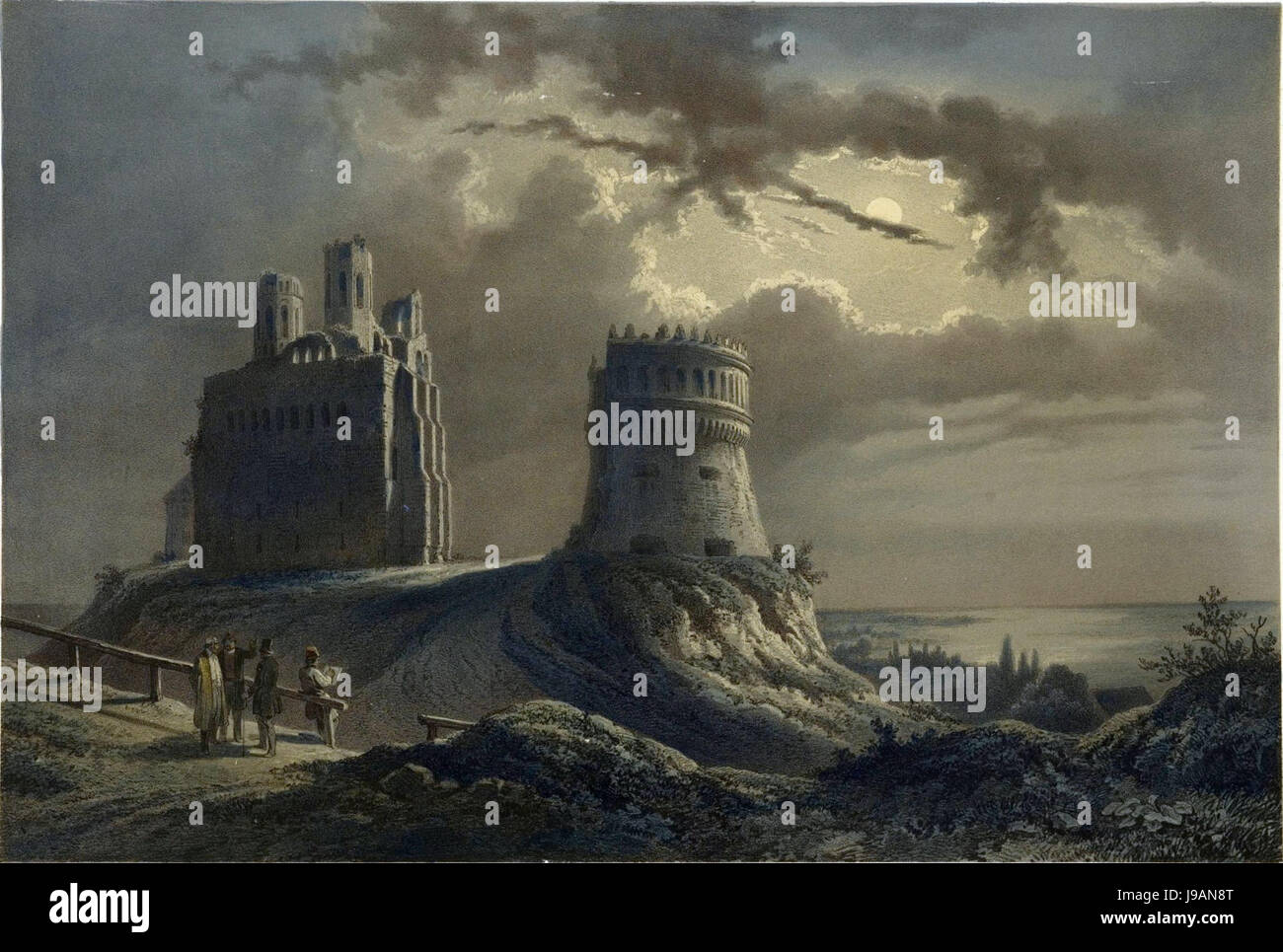 Vues de la Volhynie, les ruines du chateau fort a Ostrogue (cropped ...