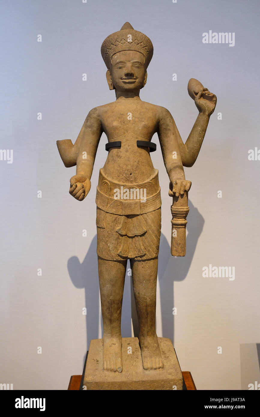 Vishnu, Khmer, 12th 13th century AD, sandstone Matsuoka Museum of Art ...