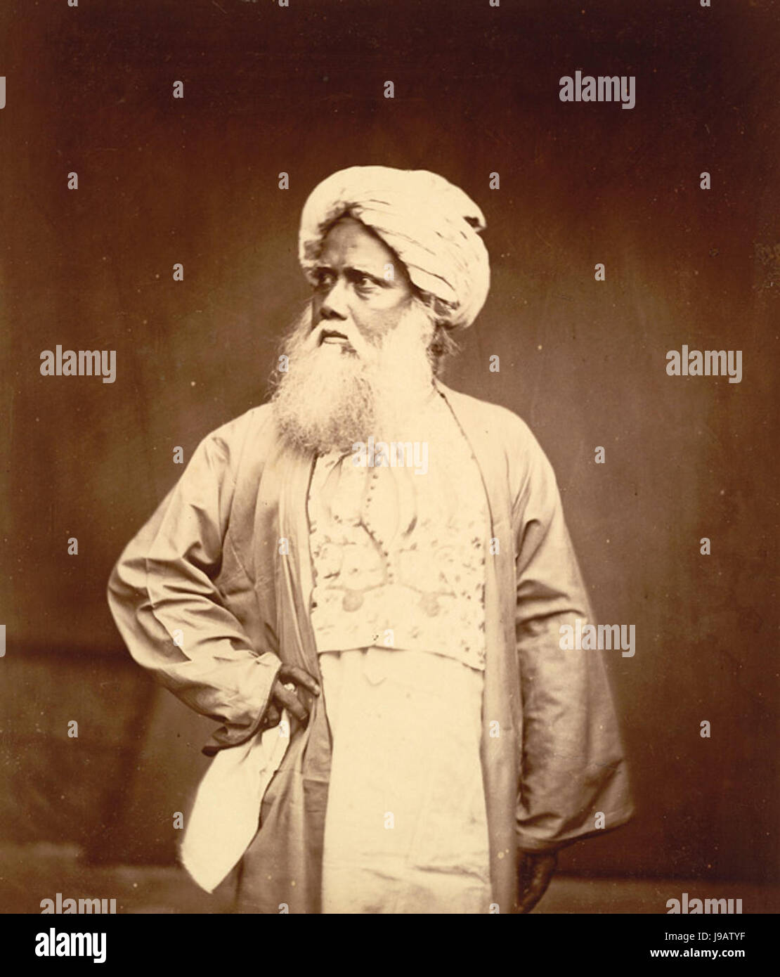 Portrait of an old man in Eastern Bengal in the 1860s Stock Photo - Alamy