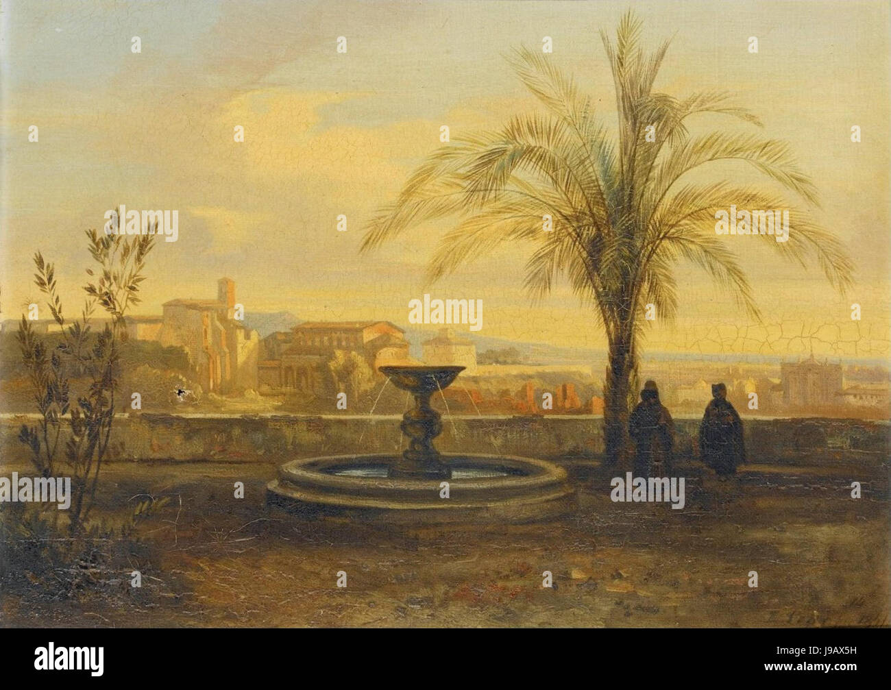 'Rome, a View of the Forum from a Terrace' by Edward Lear, 1841 Stock ...