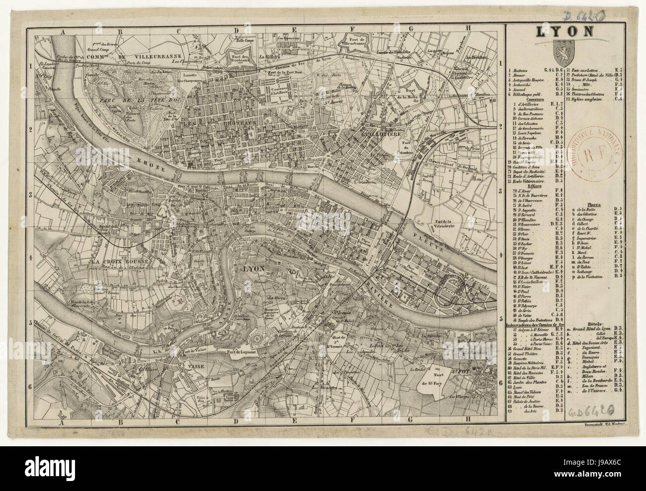 Lyon street map hi-res stock photography and images - Alamy