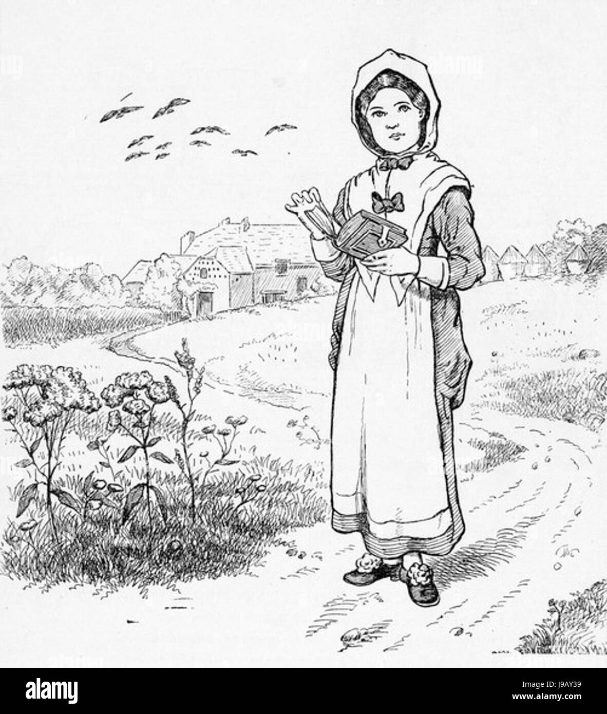 Young Maid Reading Stock Photo - Alamy