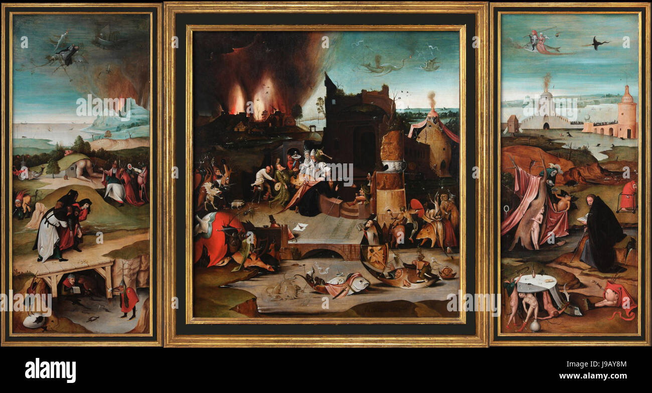 Triptych The Temptation of Saint Anthony, after Hieronymus Bosch Stock Photo - Alamy