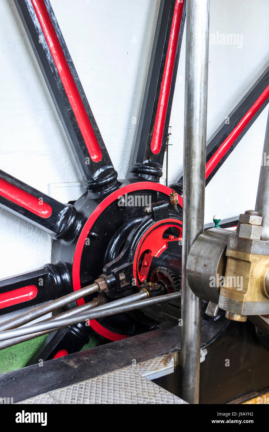 Detail of the restored Victorian beam engine in Markfield Museum ...