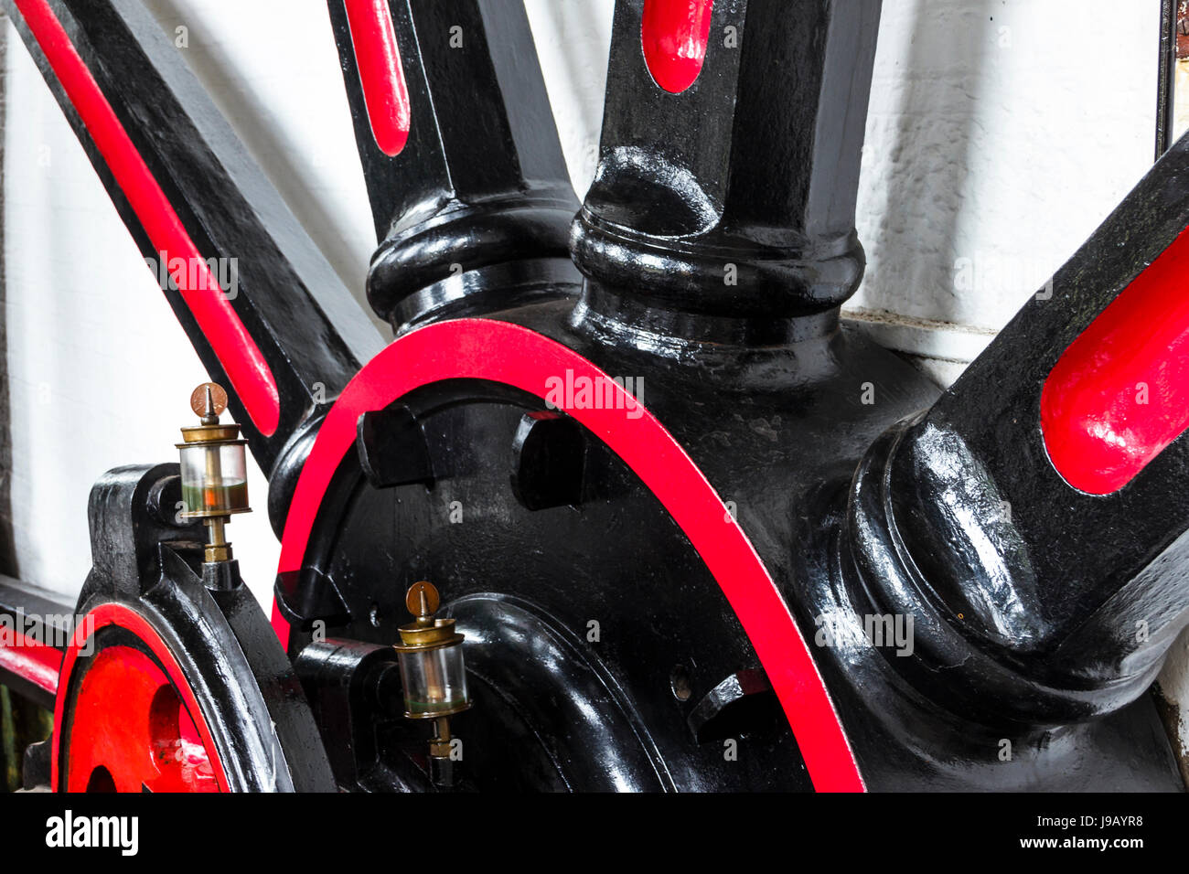 Detail of the restored Victorian beam engine in Markfield Museum ...