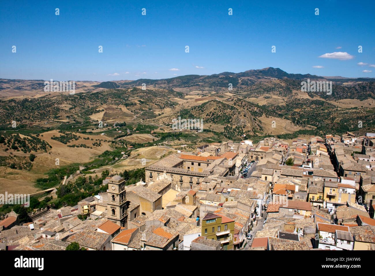 city, town, hill, country, sicily, landscape, scenery, countryside ...