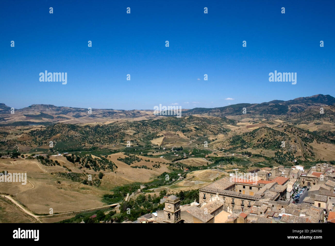 city, town, hill, country, sicily, landscape, scenery, countryside ...