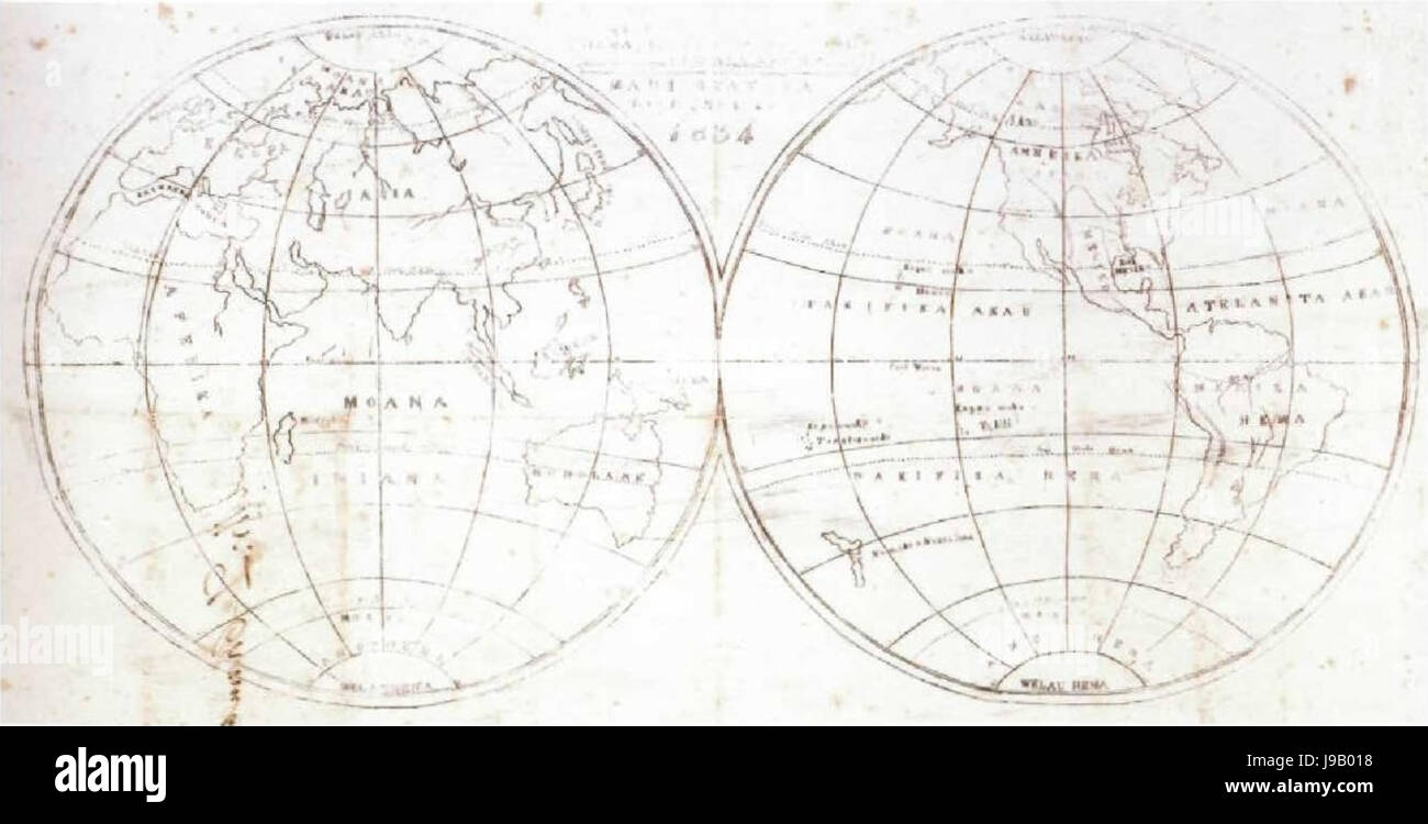 World Map, 1834, engraved by Kawailepolepo Stock Photo - Alamy