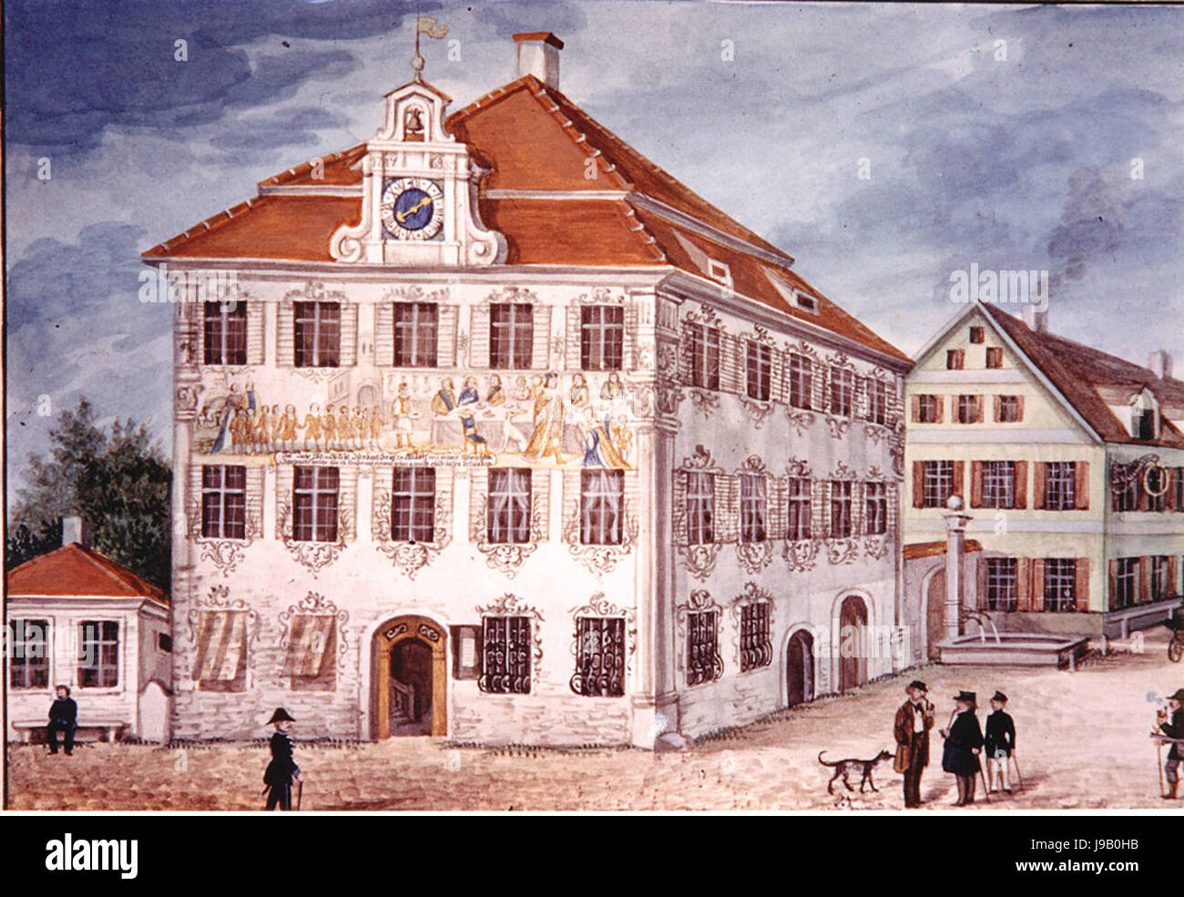 Weingarten Rathaus 1850 Stock Photo - Alamy