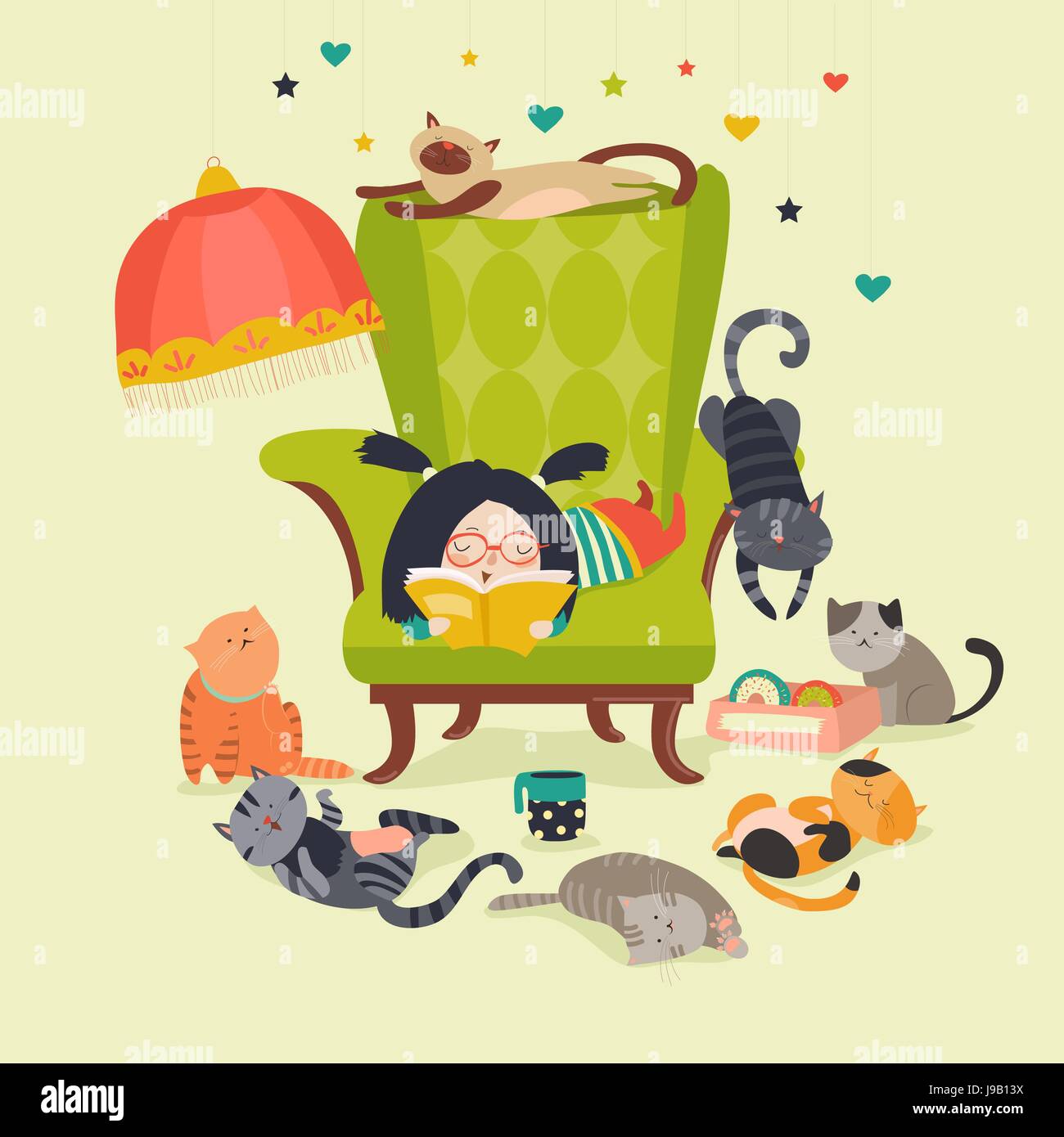 Reading domestic Stock Vector Images - Alamy