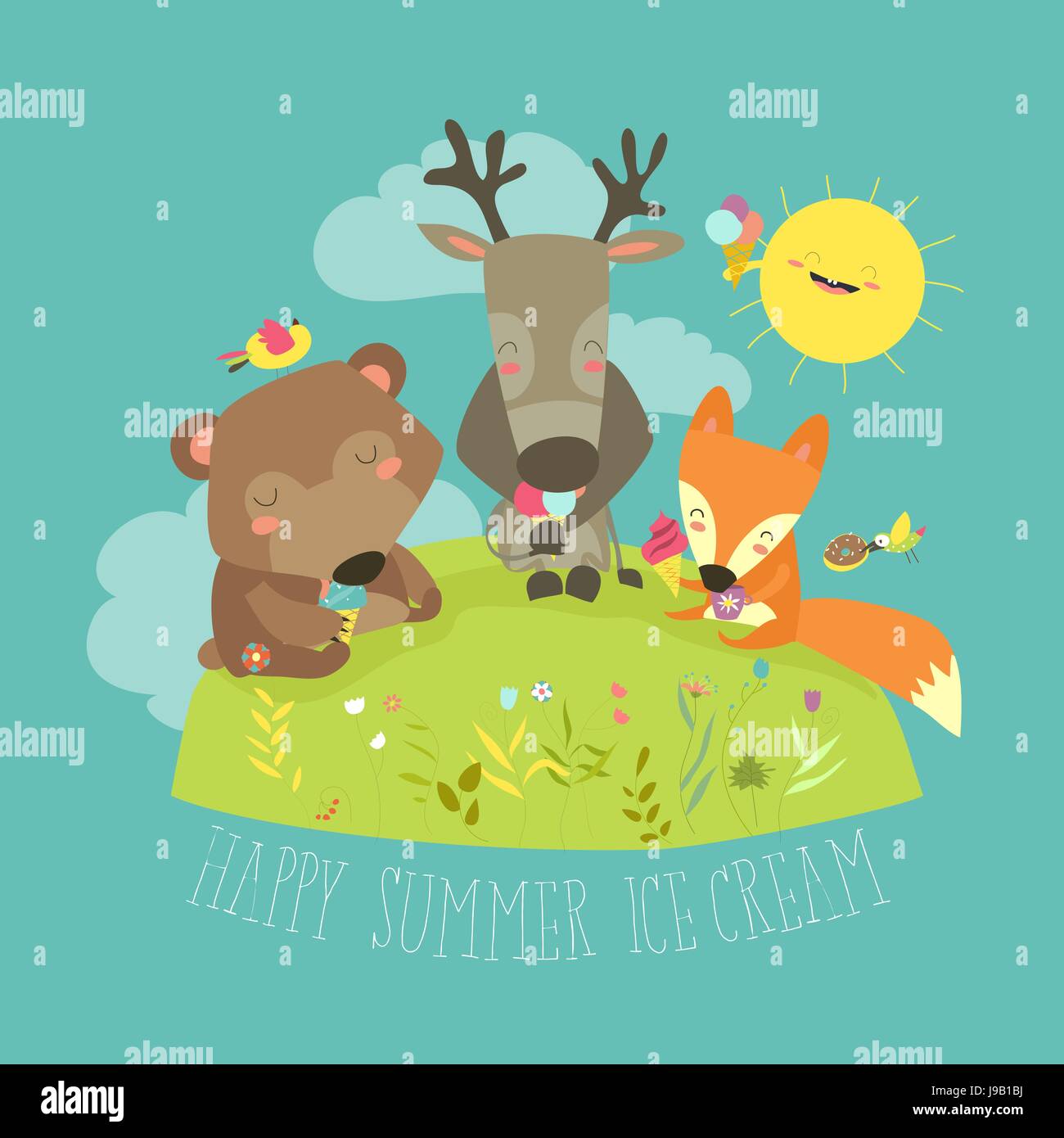 Animals eating ice cream Stock Vector Image & Art - Alamy