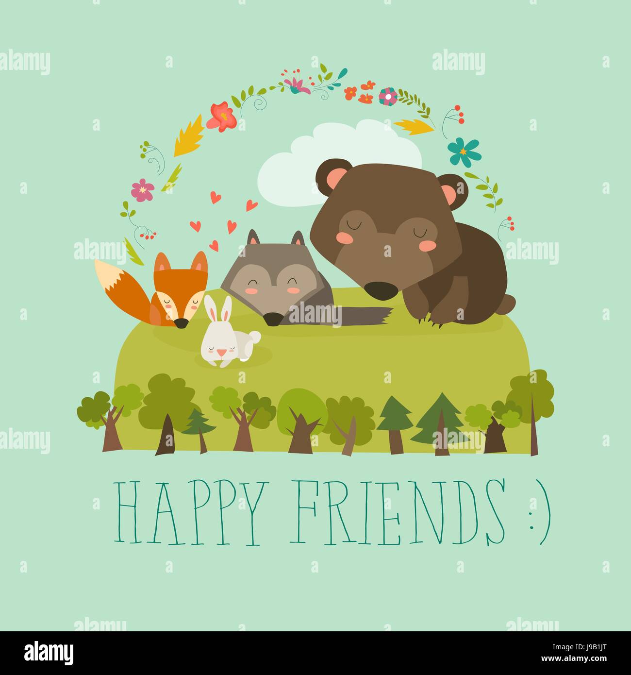 Fox And Wolf Friends