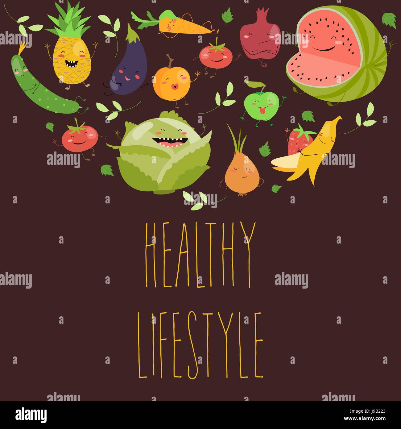 Green cabbage cartoon character Stock Vector Images - Alamy