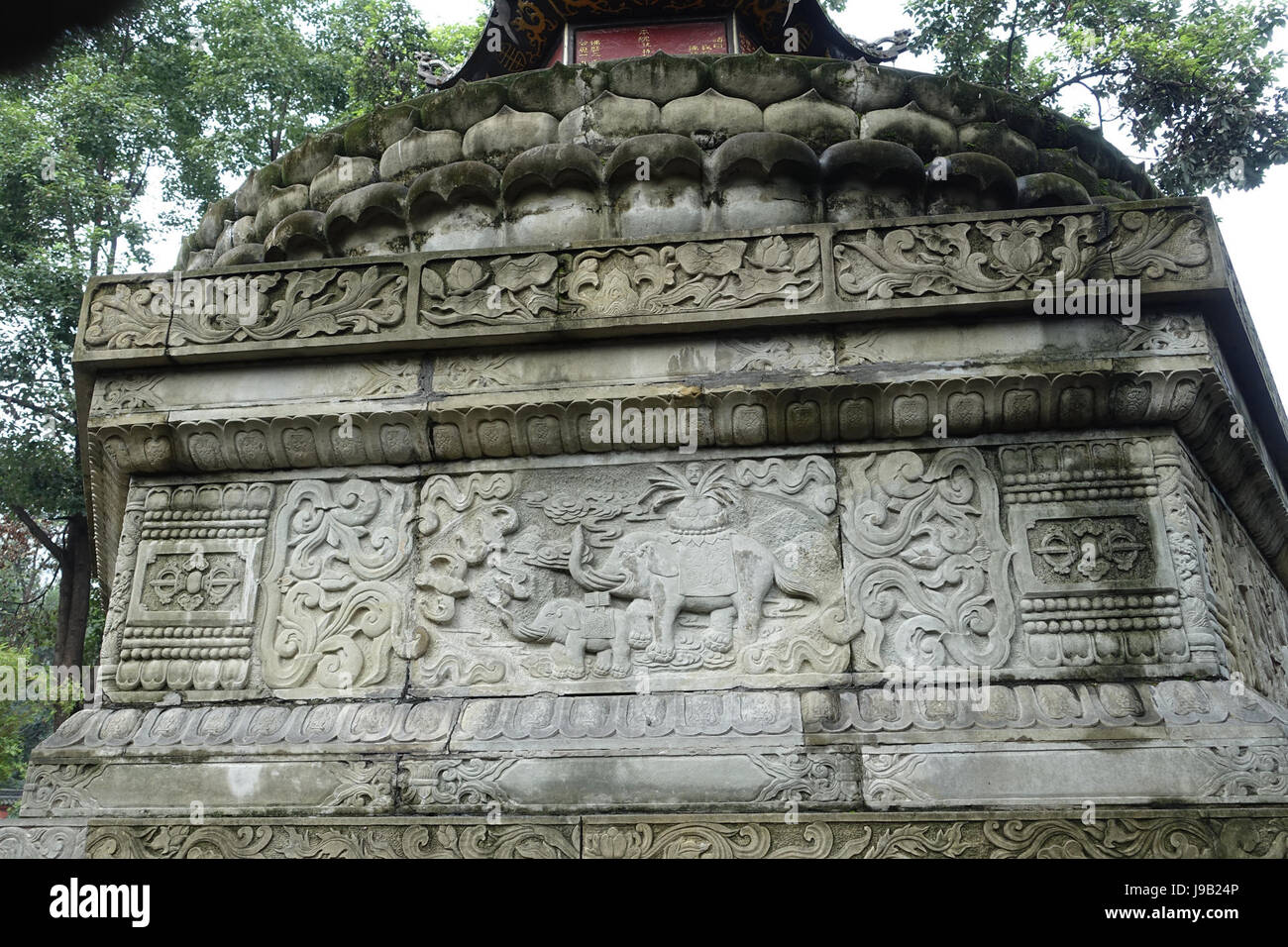 Thousand Buddha Pagoda base, side 6 of 6 Wenshu Monastery Chengdu ...