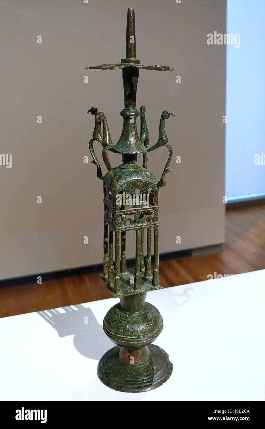 Oil lamp stand, Arab Spain, 9th to 10th century AD, bronze Aga Khan ...