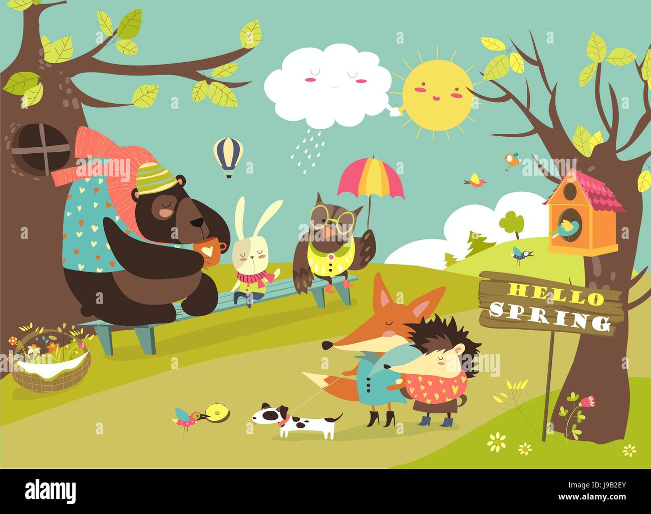 Rabbit owl Stock Vector Images - Alamy