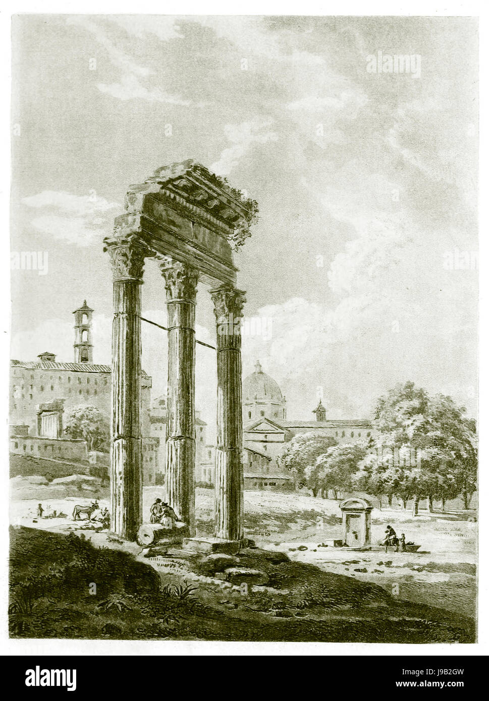 Remains of the Temple of Jupiter Stator, from a Drawing Made upon the ...