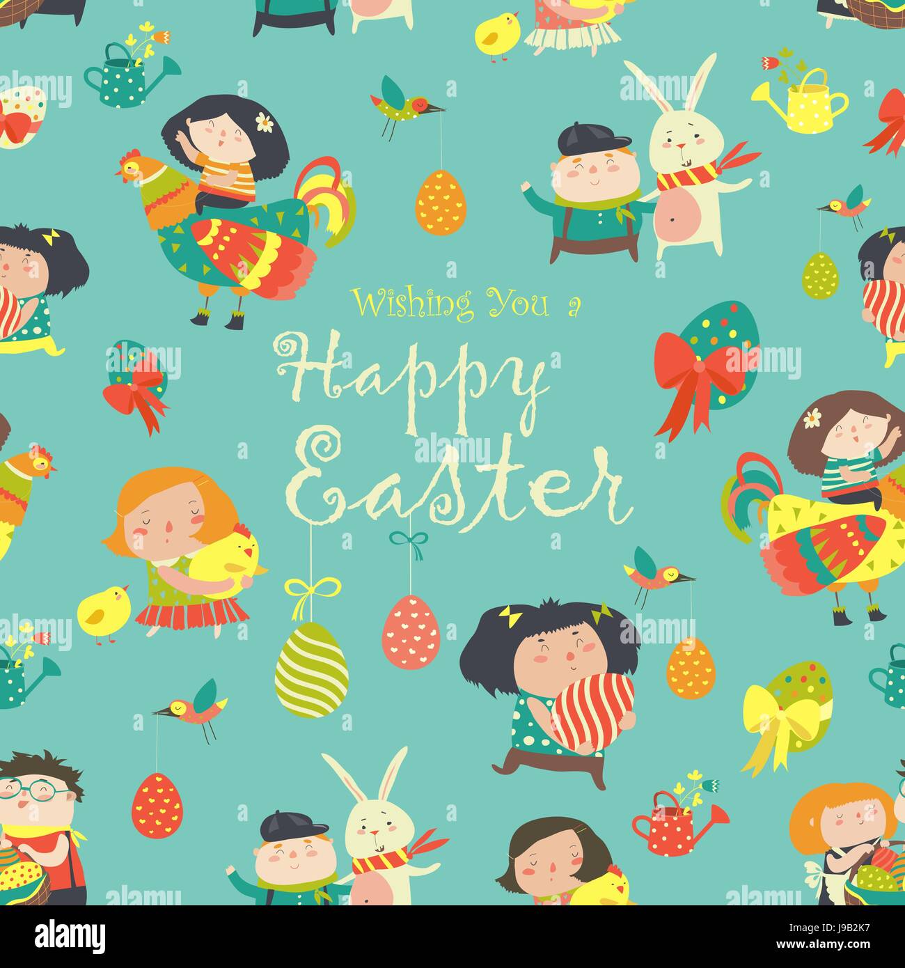 Easter cartoon seamless pattern Stock Vector Image & Art - Alamy