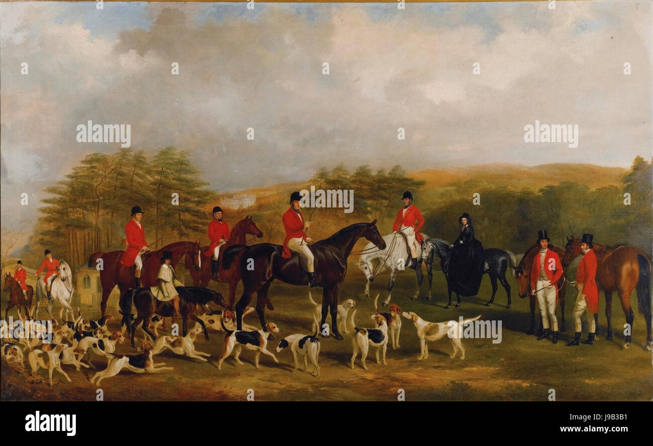 Sir Edmund Antrobus and the Old Surrey Fox Hounds by William Barraud ...