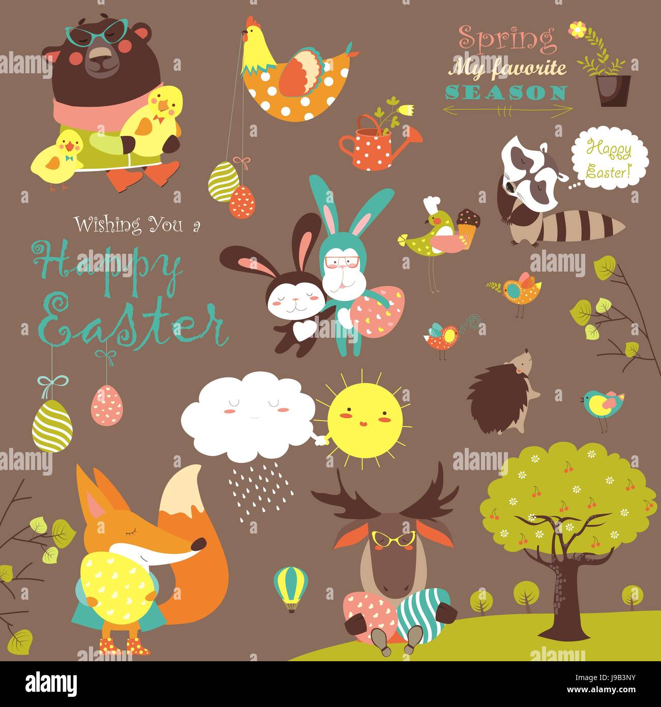 Animals celebrating Easter Stock Vector Image & Art - Alamy