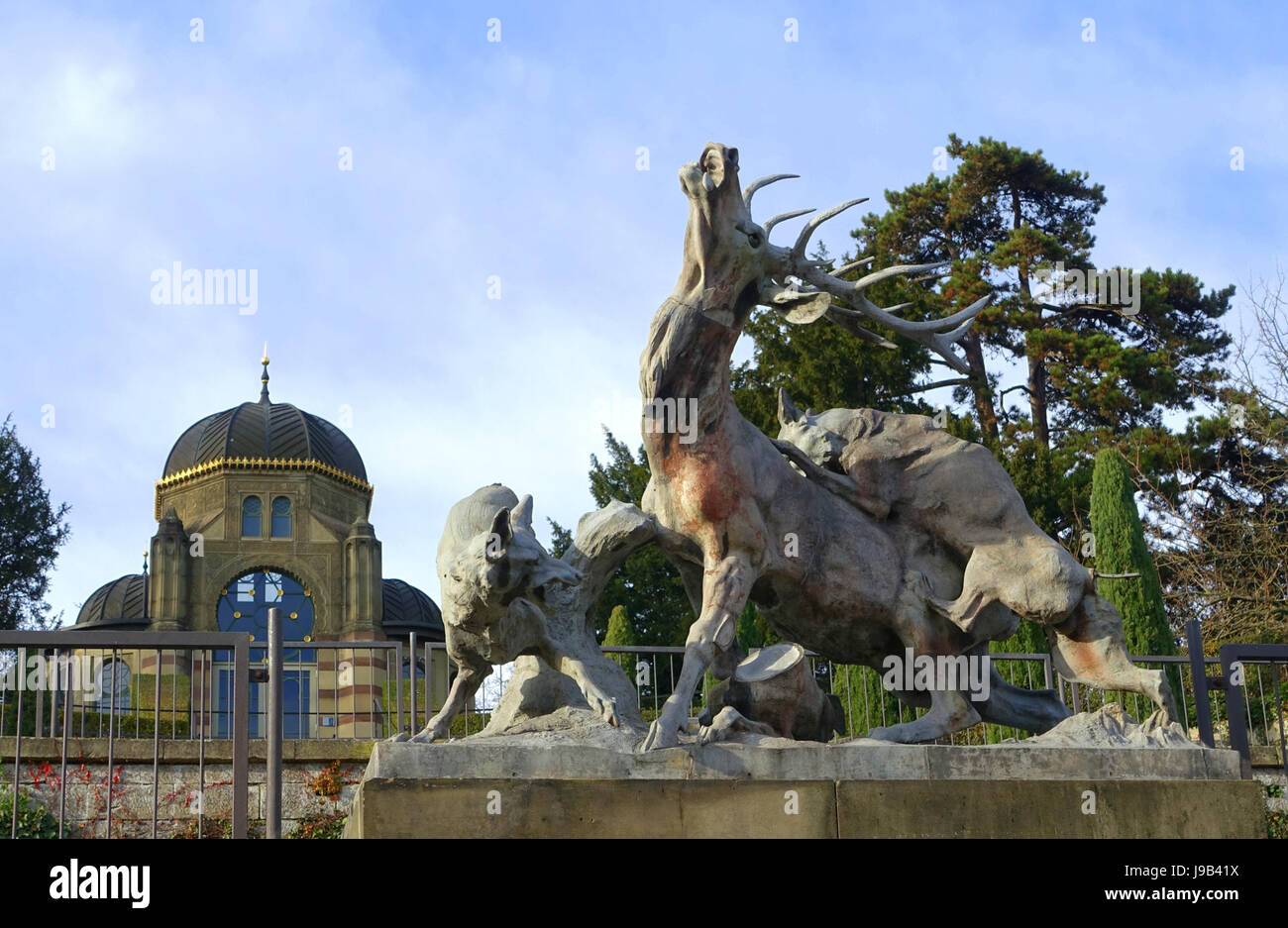 Wolves and stag sculpture Wilhelma Zoo Stuttgart, Germany DSC02053 ...